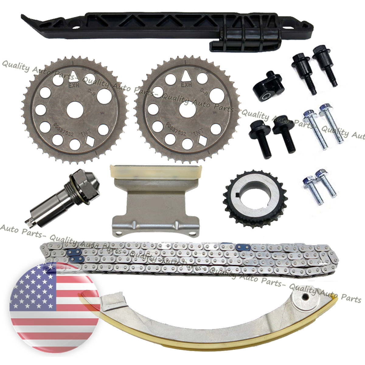 Fits GM Chevrolet 2.0L 2.2L Ecotec Timing Chain Kit UPGRADED TENSIONER ...